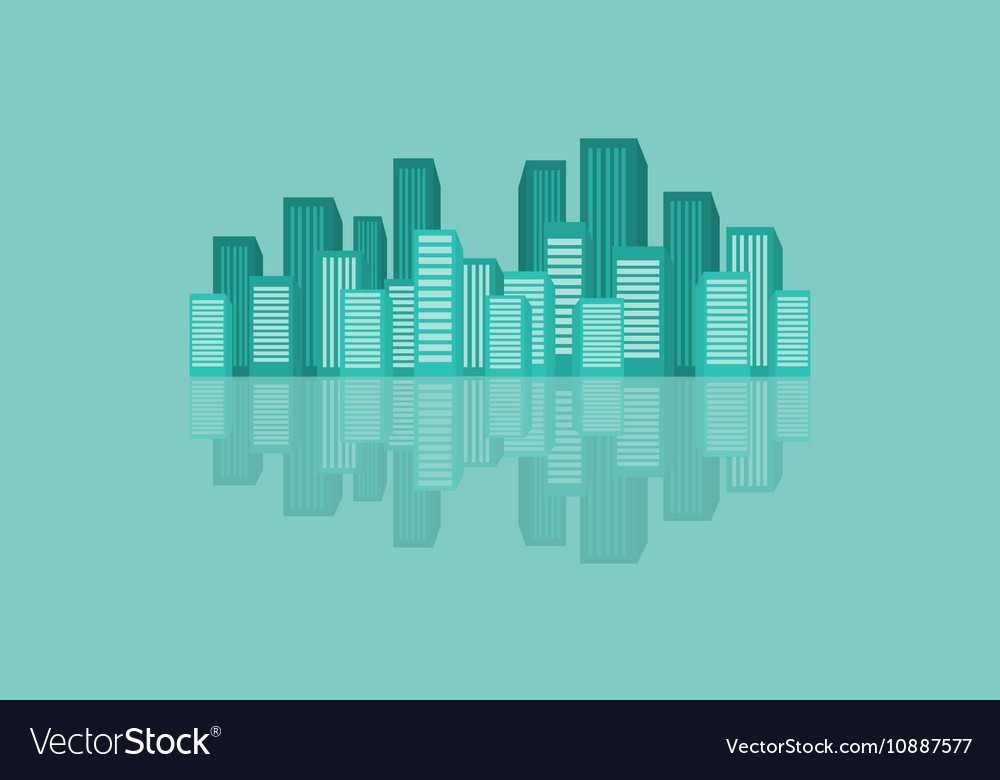 Urban reflection design flat Royalty Free Vector Image