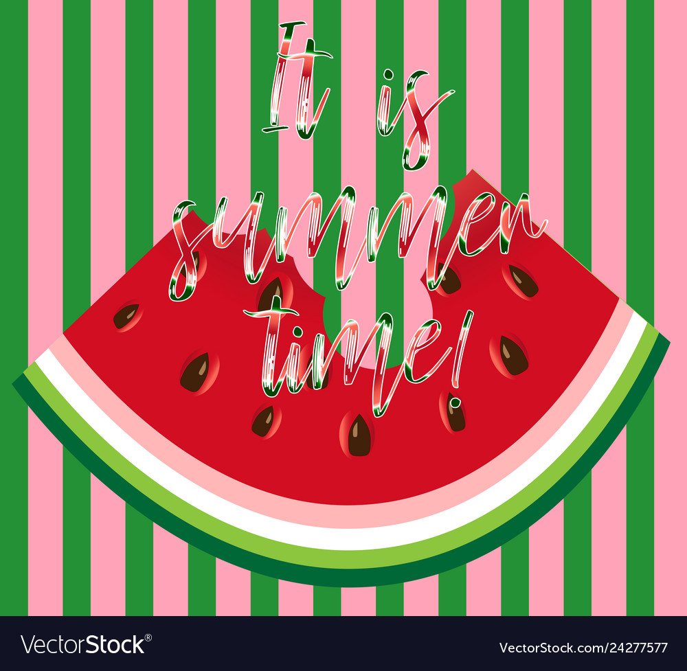 Watermelon slice background with seed and skin Vector Image