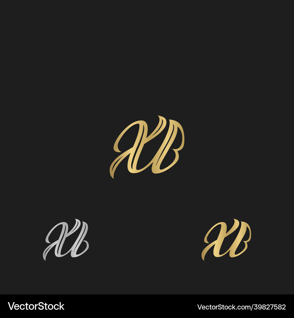 Alphabet initials logo bx xb x and b Royalty Free Vector