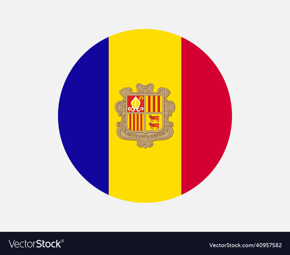 Andorra andorran round country flag Royalty Free Vector