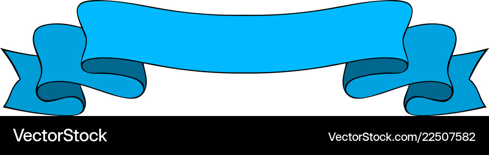Blue ribbon banner hand drawn doodle Royalty Free Vector