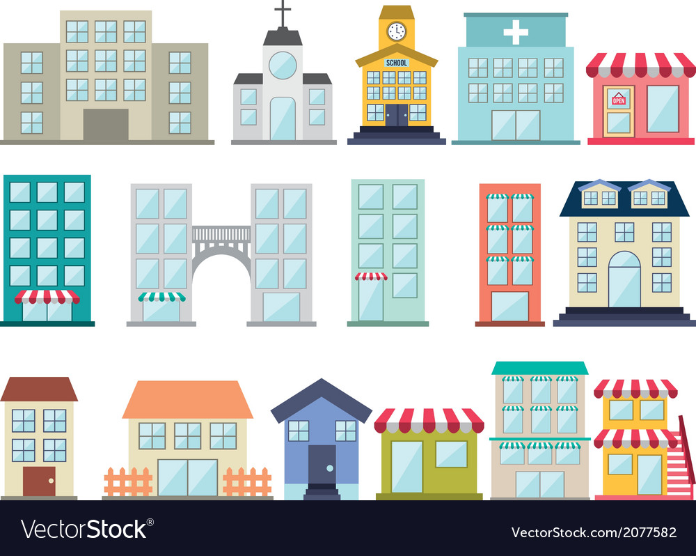 Buildings design Royalty Free Vector Image - VectorStock