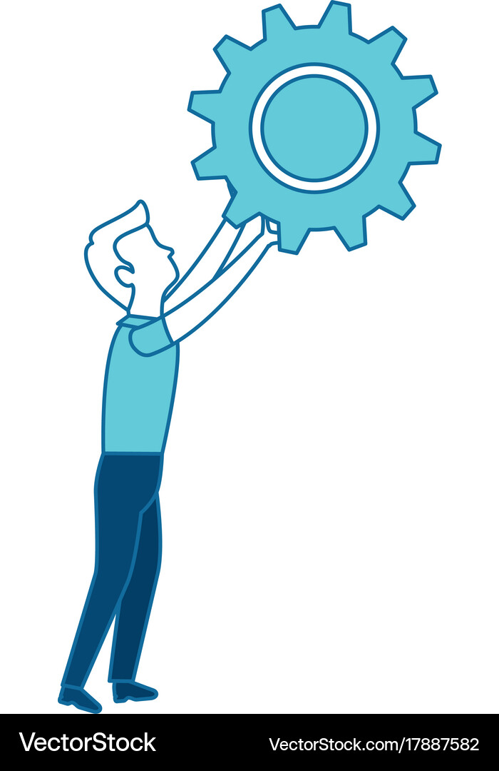Businessman with gear avatar character Royalty Free Vector