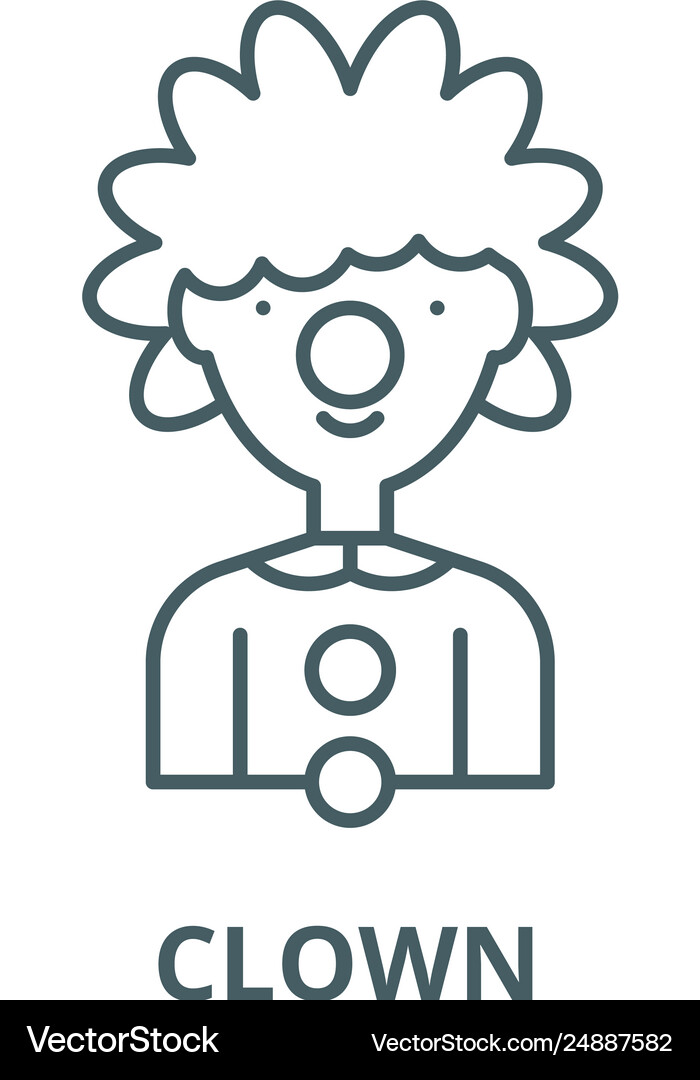 Clown line icon outline sign Royalty Free Vector Image