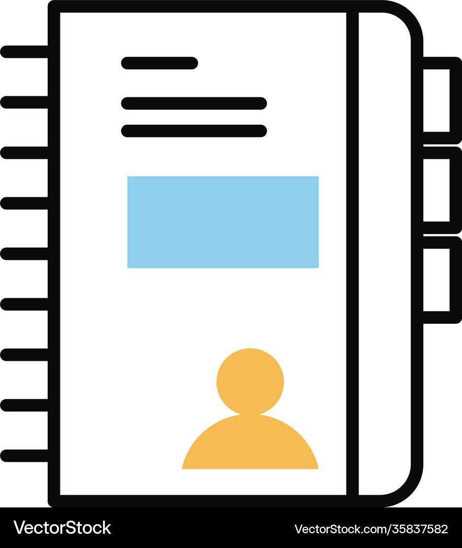 Contacts directory line and fill style icon Vector Image