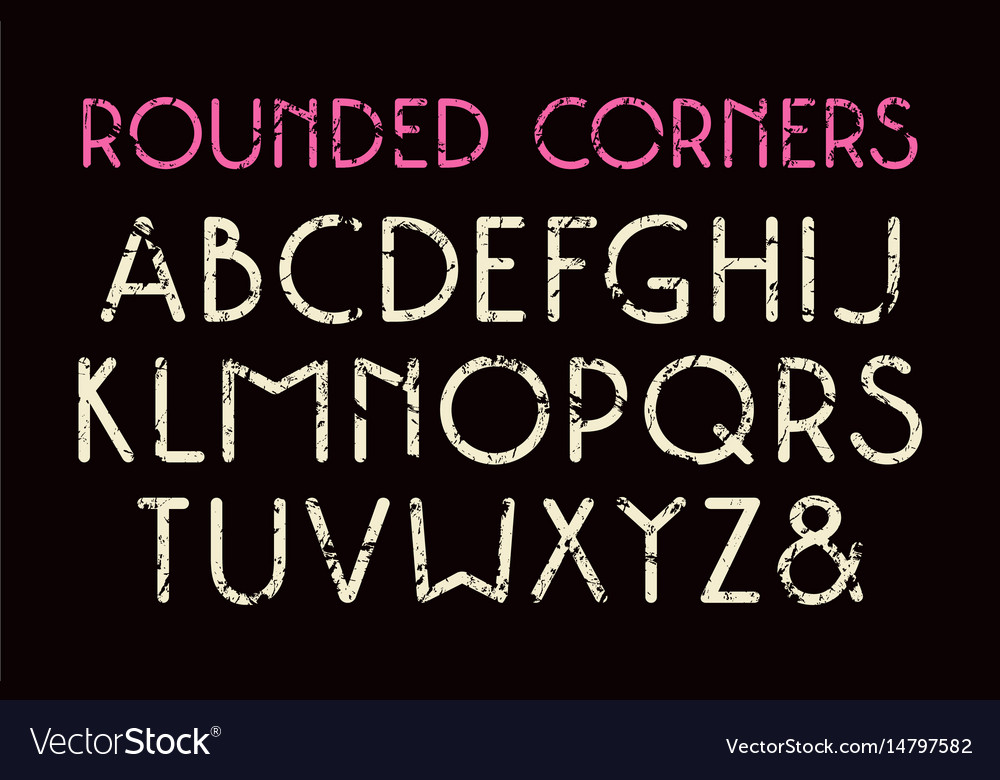 Decorative sans serif font with rounded corners Vector Image Decorative sans serif font with rounded corners Vector Image