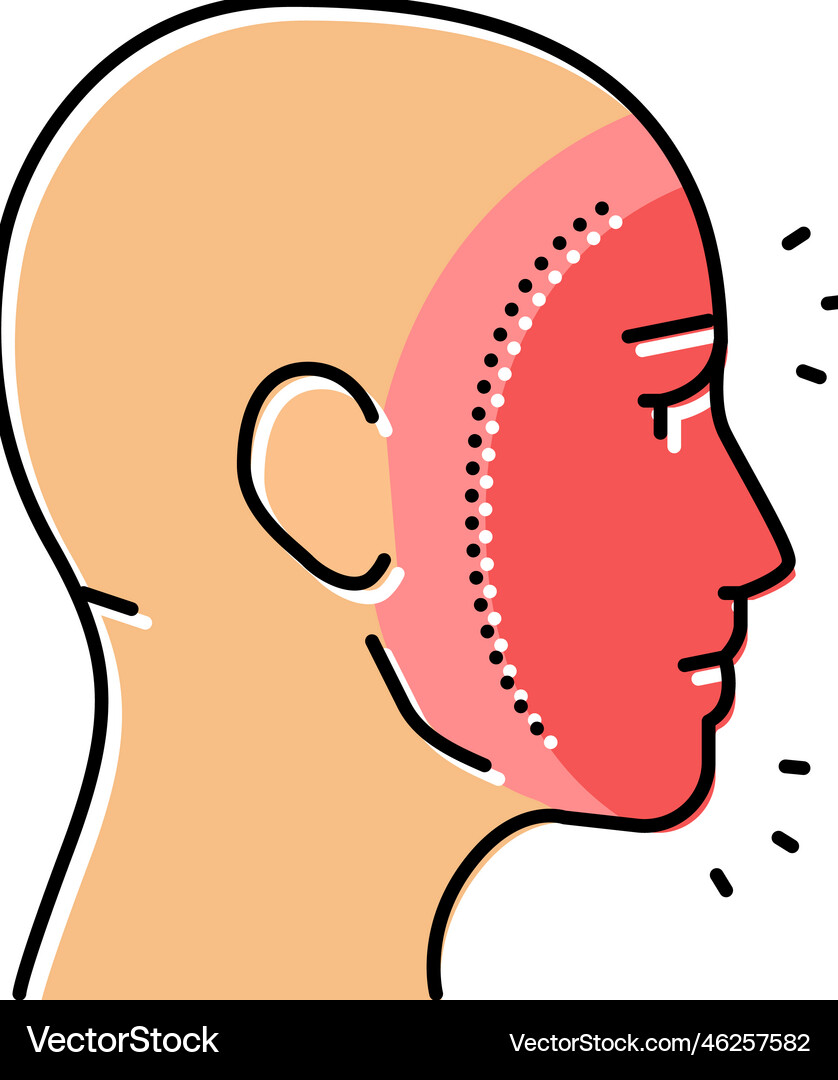 Face pain body ache color icon Royalty Free Vector Image