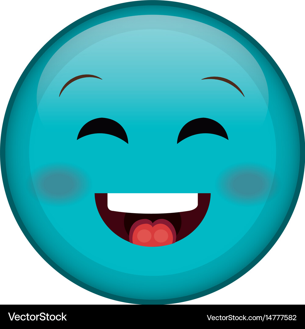Happy face emoticon kawaii character Royalty Free Vector