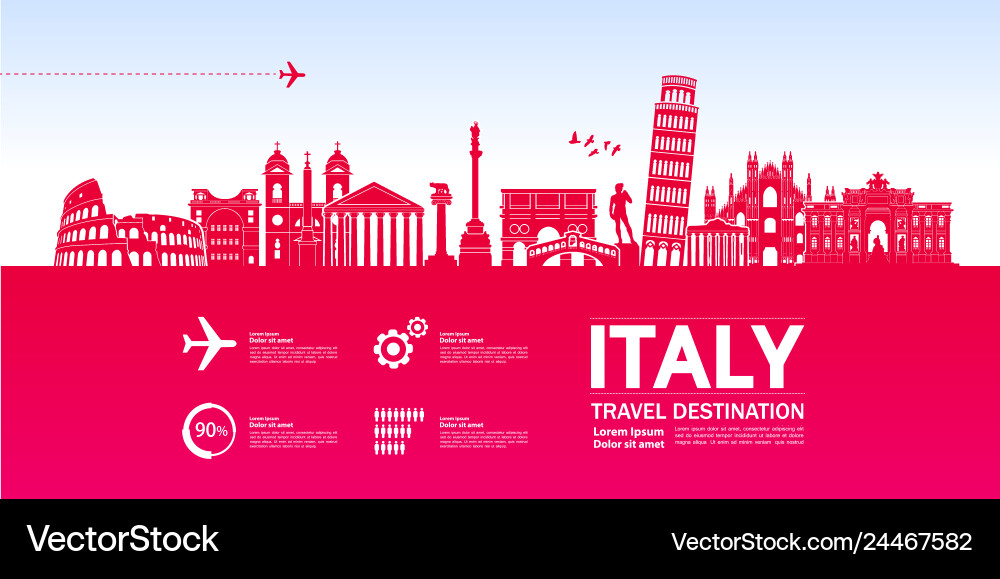 Italy travel destination Royalty Free Vector Image
