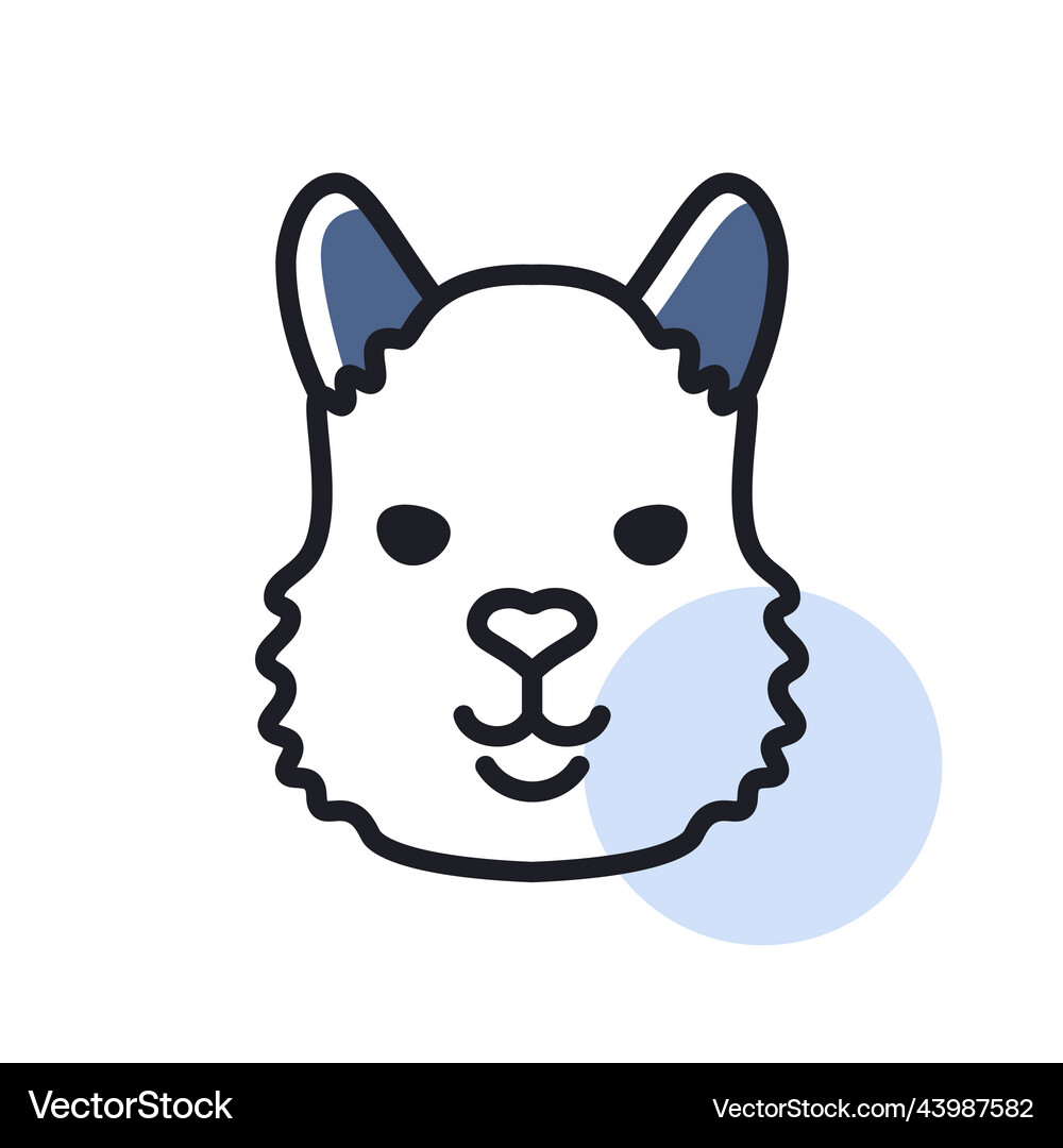 Lama isolated icon animal head symbol Royalty Free Vector