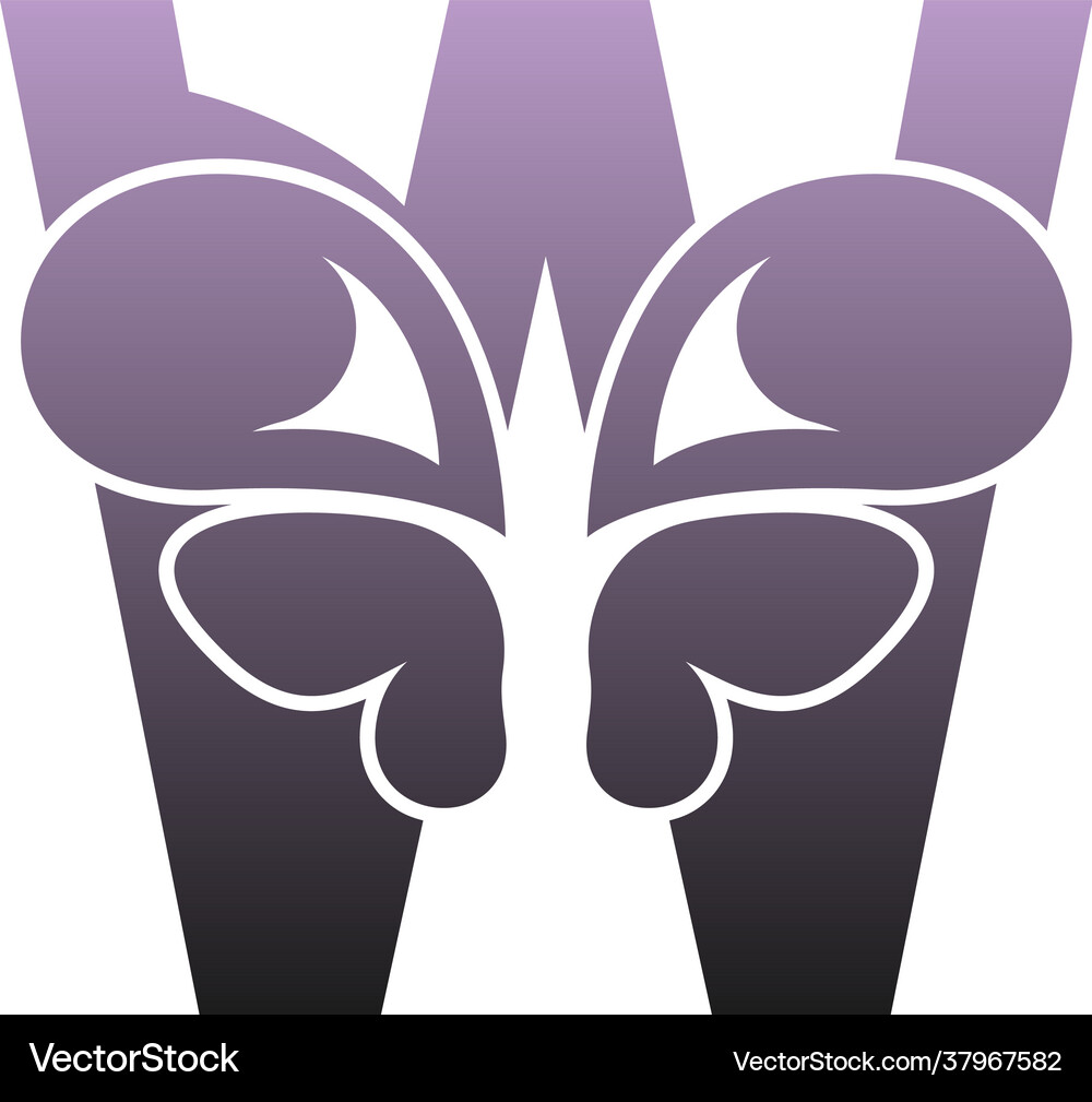 Letter w with butterfly icon logo design Vector Image