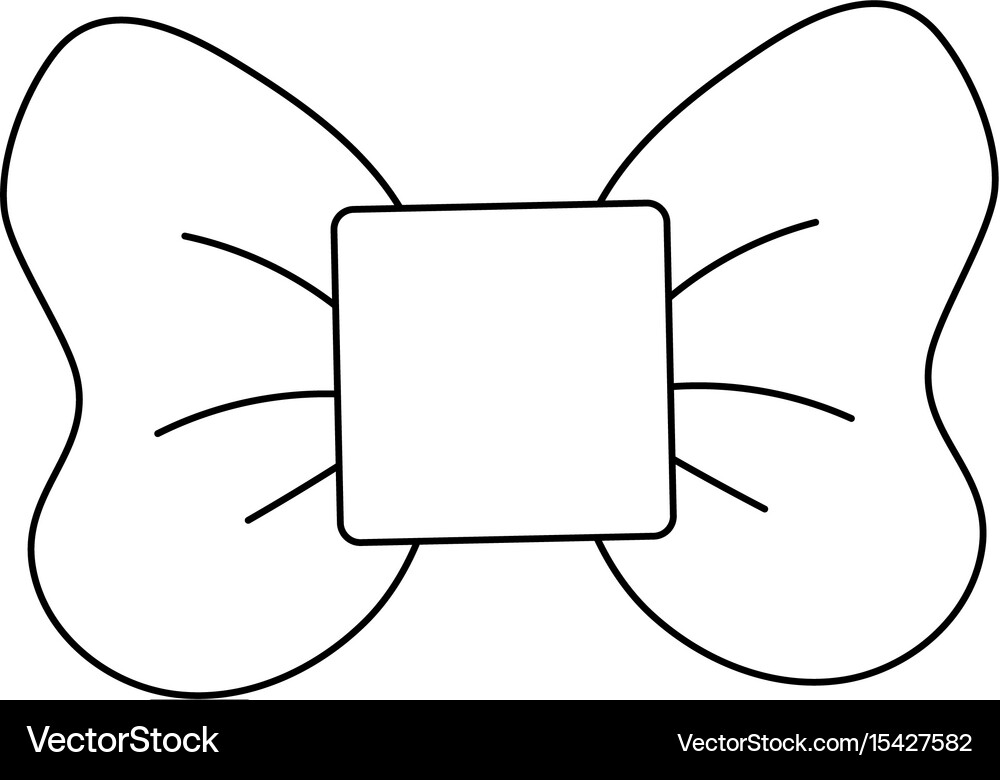 Line cute ribbon bow decoration design Royalty Free Vector
