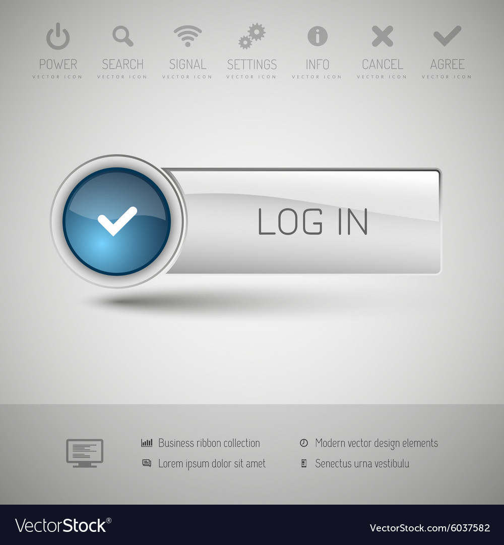 Modern glossy button Royalty Free Vector Image