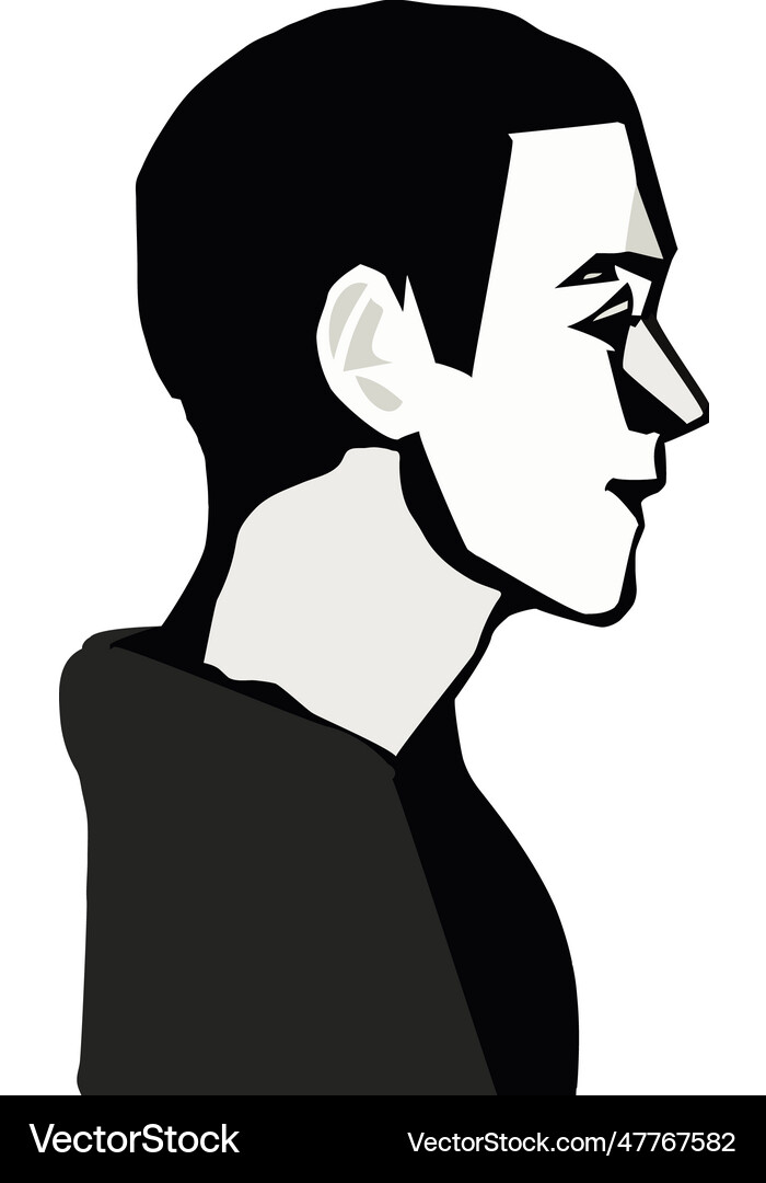 Modern silhouette icon of a handsome man Vector Image