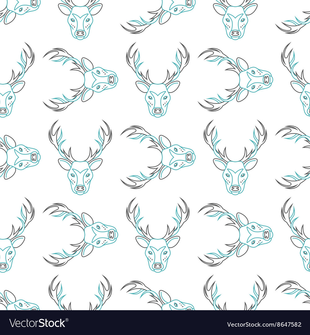 Pattern background with deer seamless Royalty Free Vector
