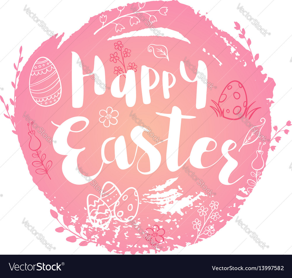 Pink easter background Royalty Free Vector Image