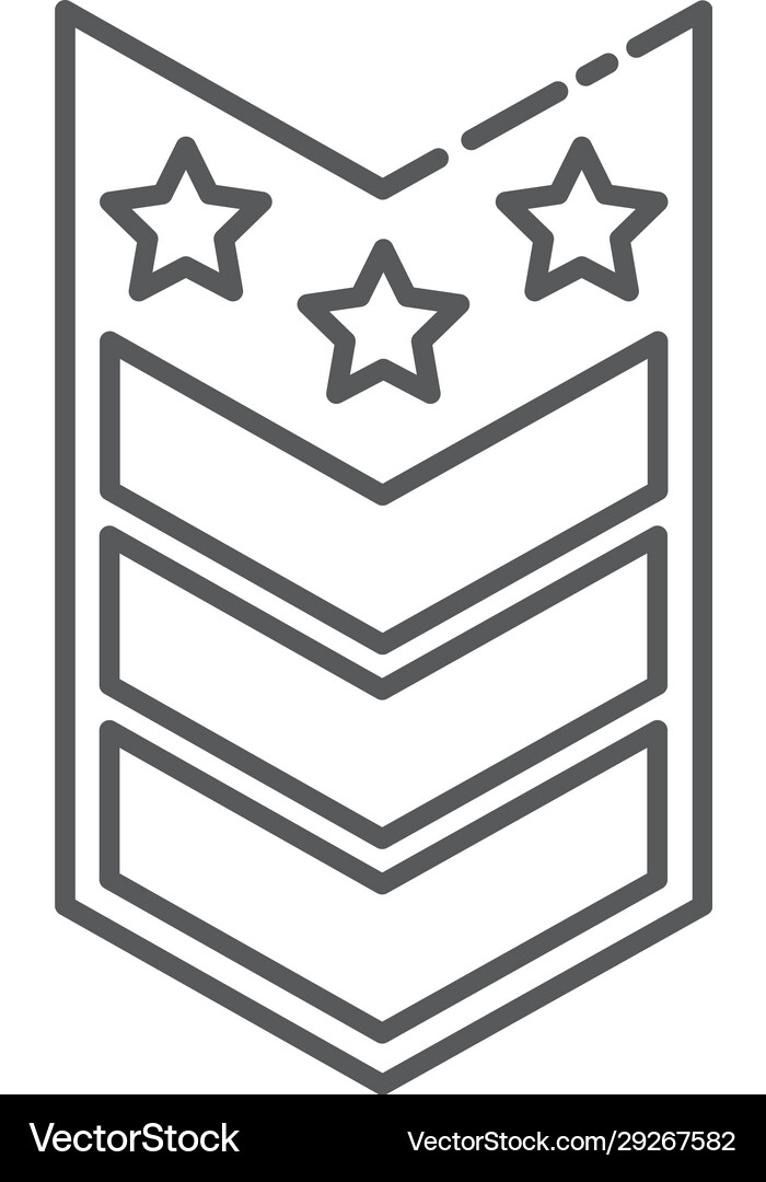 Rank shoulder straps icon symbol isolated Vector Image