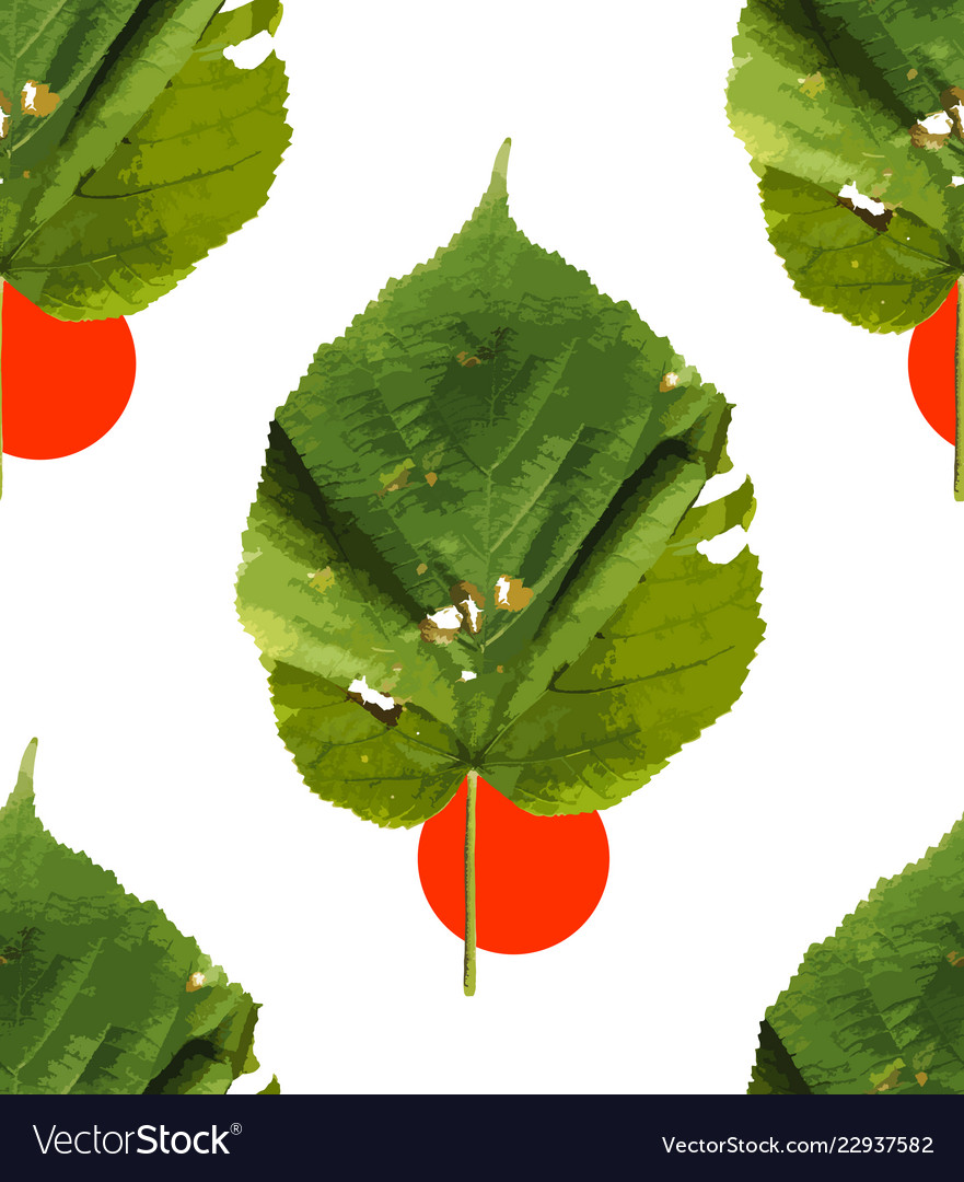 Seamless pattern leaves flat template Royalty Free Vector