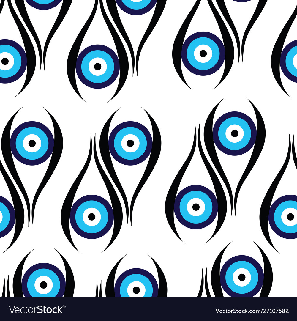 Seamless pattern with evil eye Royalty Free Vector Image