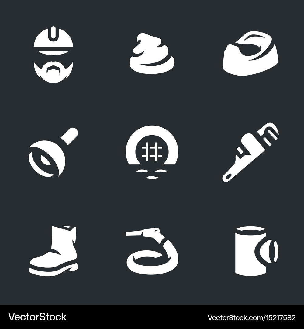 Set of plumber icons Royalty Free Vector Image