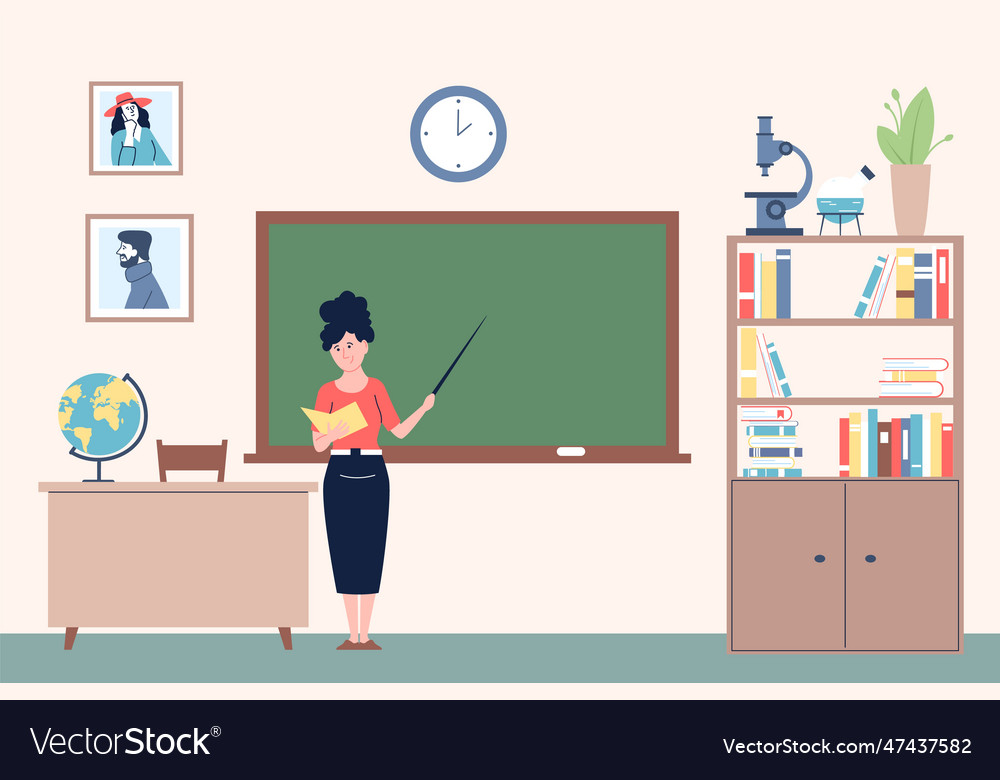 Teacher in classroom flat school or university Vector Image
