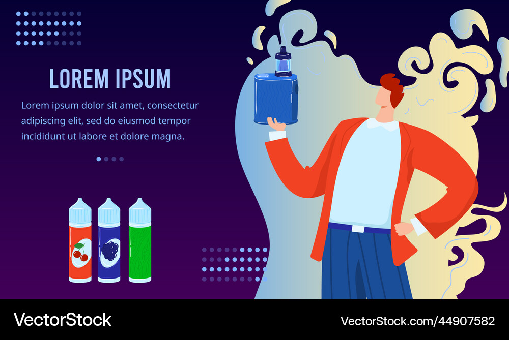 Vape shop cartoon vaper Royalty Free Vector Image