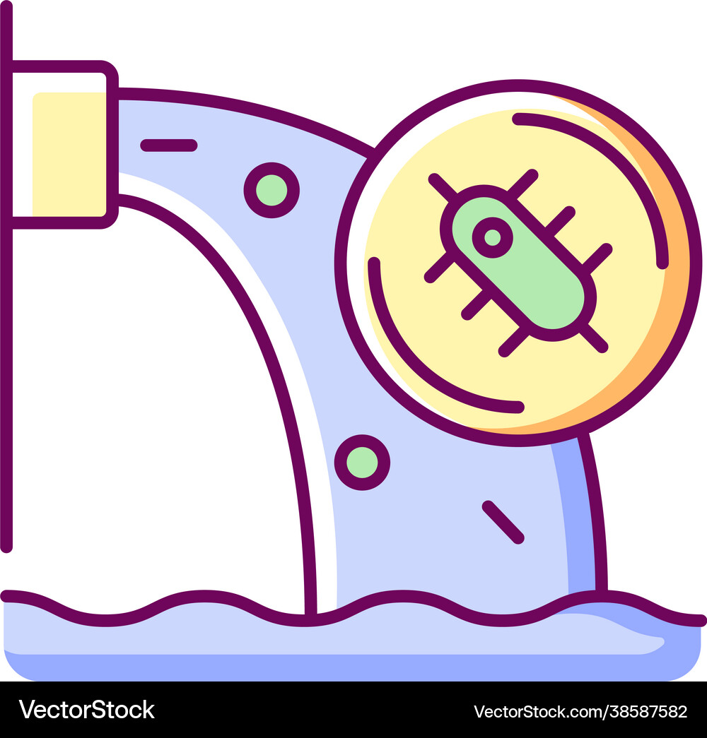 Water pollution rgb color icon Royalty Free Vector Image