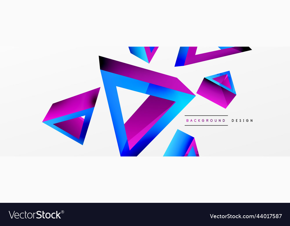3d triangle abstract background basic shape Vector Image