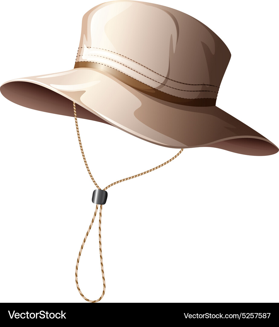 Brown Fishing Hat with Rope Royalty Free Vector Image