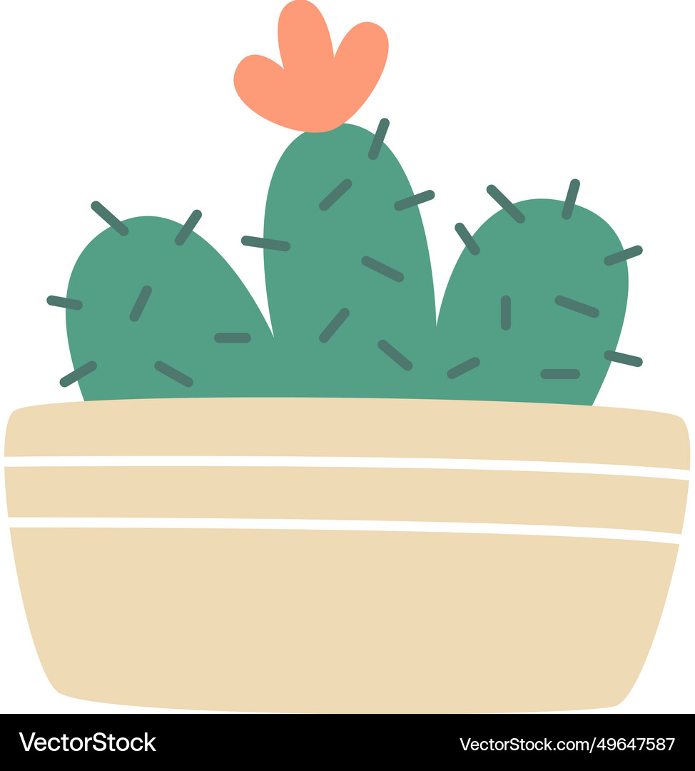 Cactus in pot Royalty Free Vector Image - VectorStock
