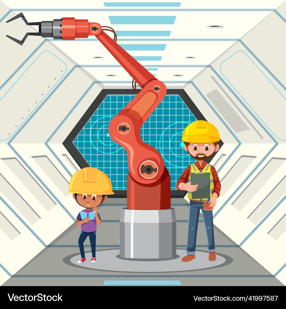 Concept of automation industry Royalty Free Vector Image