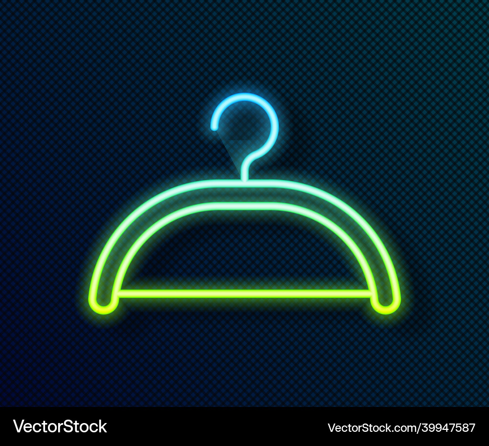 Glowing neon line hanger wardrobe icon isolated Vector Image