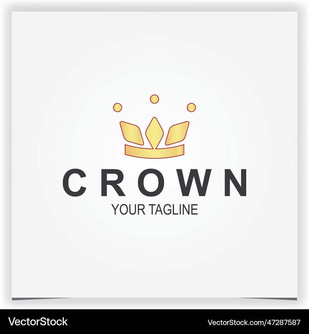 Golden crown logo premium elegant template eps 10 Vector Image