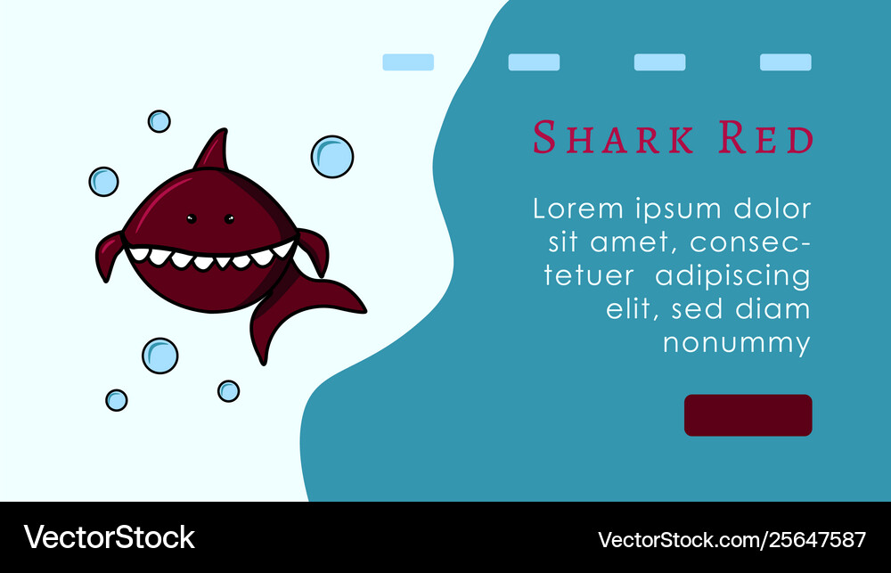 Landing page concept red shark logo fish Vector Image