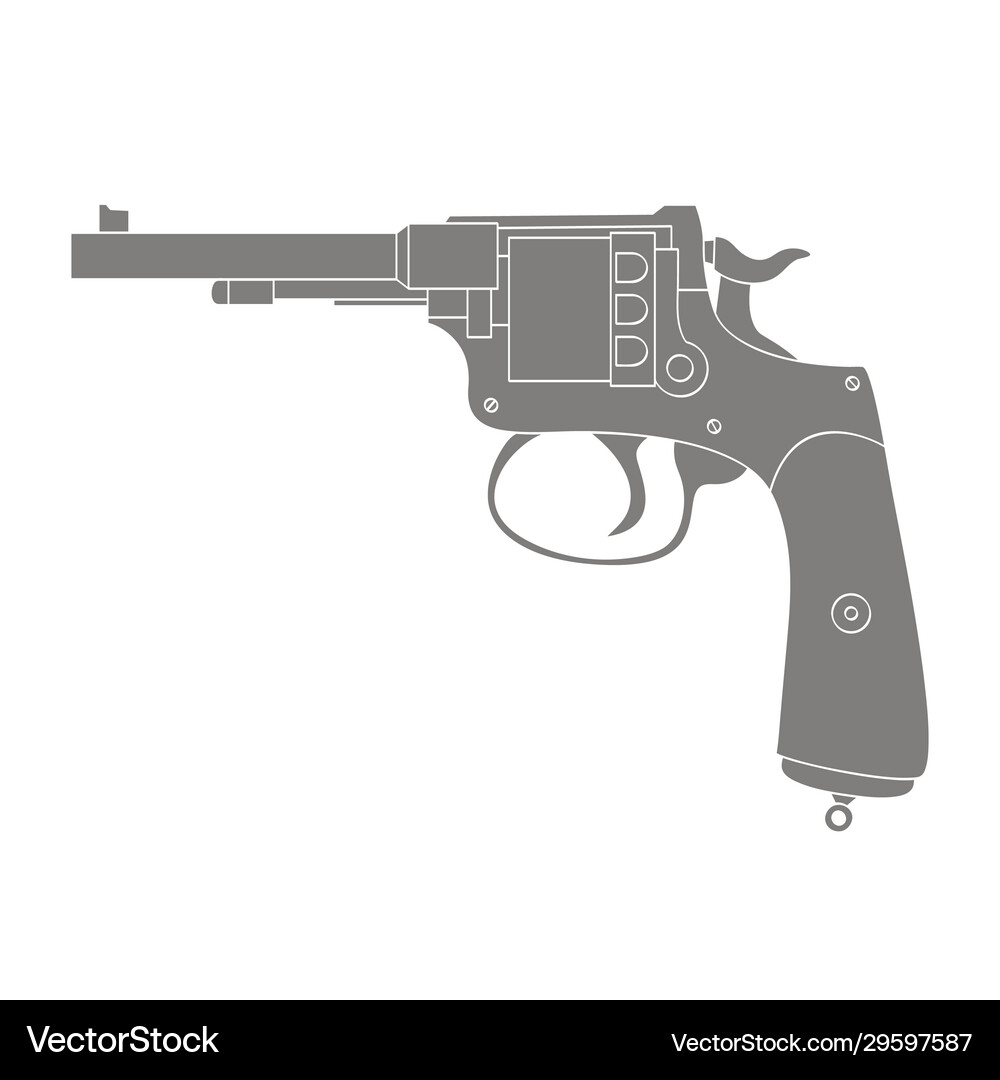 Monochrome icon with revolver Royalty Free Vector Image