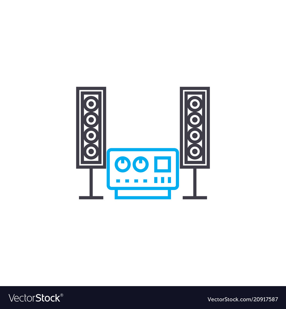 Music system linear icon concept Royalty Free Vector Image