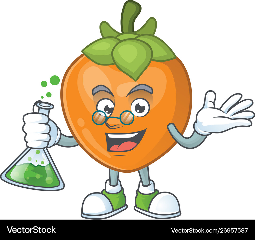 Professor persimmon cartoon character isolated Vector Image