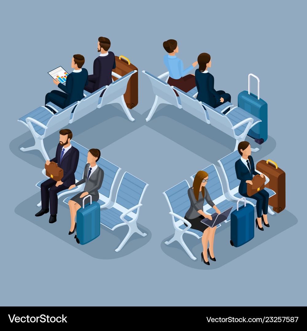 Trendy people isometric 3d businessmen Royalty Free Vector