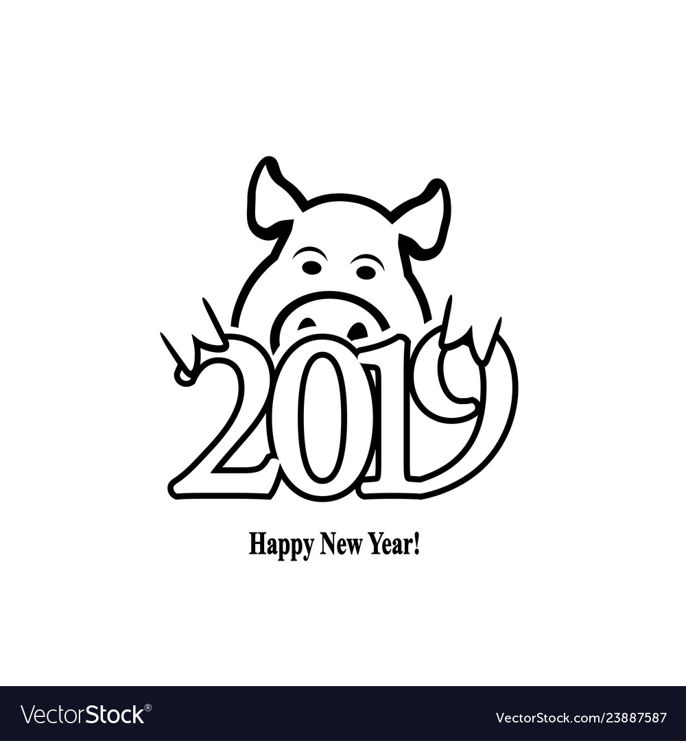 Year of the earth pig 2019 on the chinese calendar