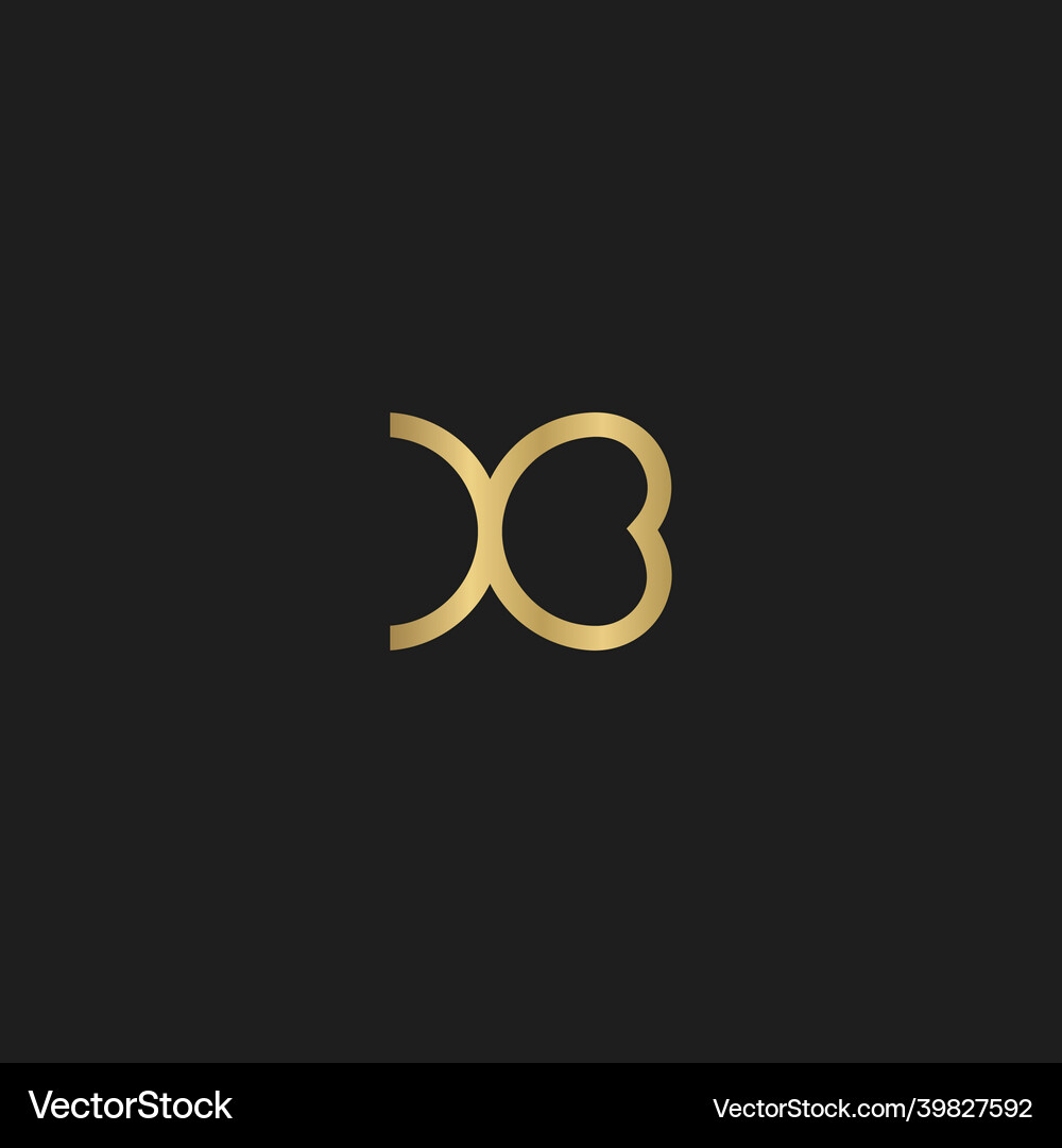 Alphabet initials logo bx xb x and b Royalty Free Vector