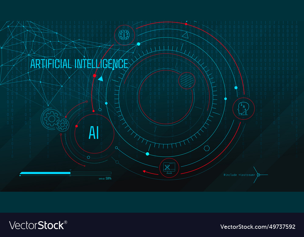 Artificial intelligence computing technology is Vector Image