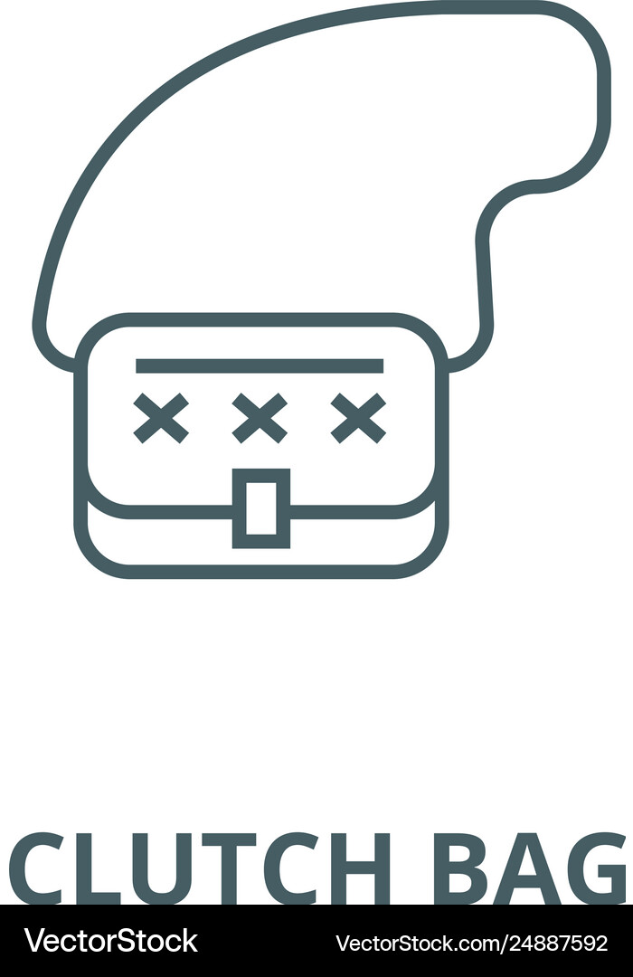 Clutch bag line icon outline Royalty Free Vector Image