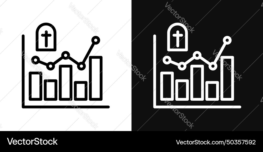 Death rate growth icon set infographic mortality Vector Image