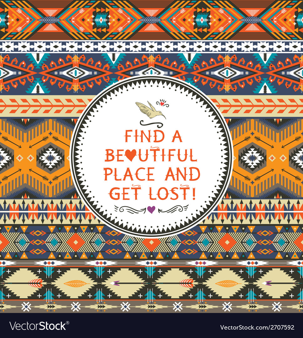 Ethnic print pattern background Royalty Free Vector Image