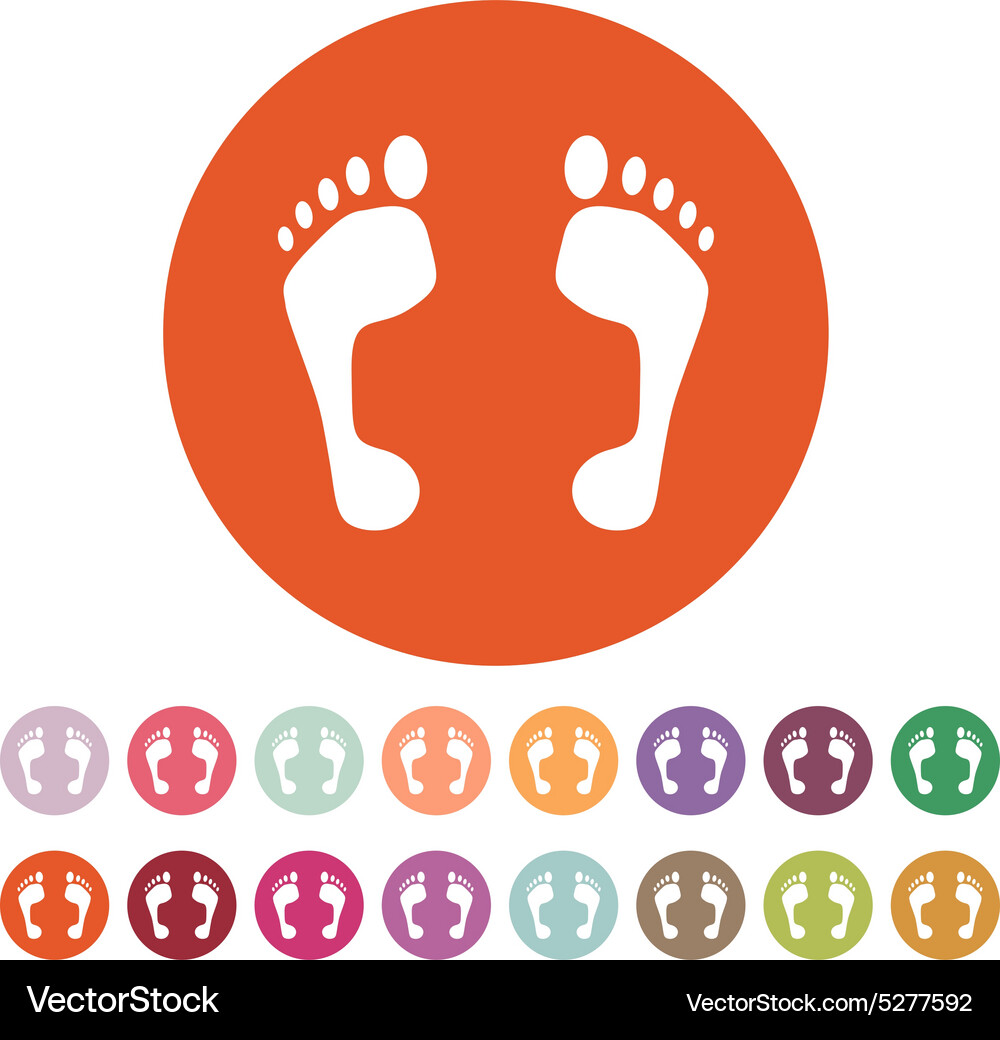 Footprint icon foot symbol flat Royalty Free Vector Image