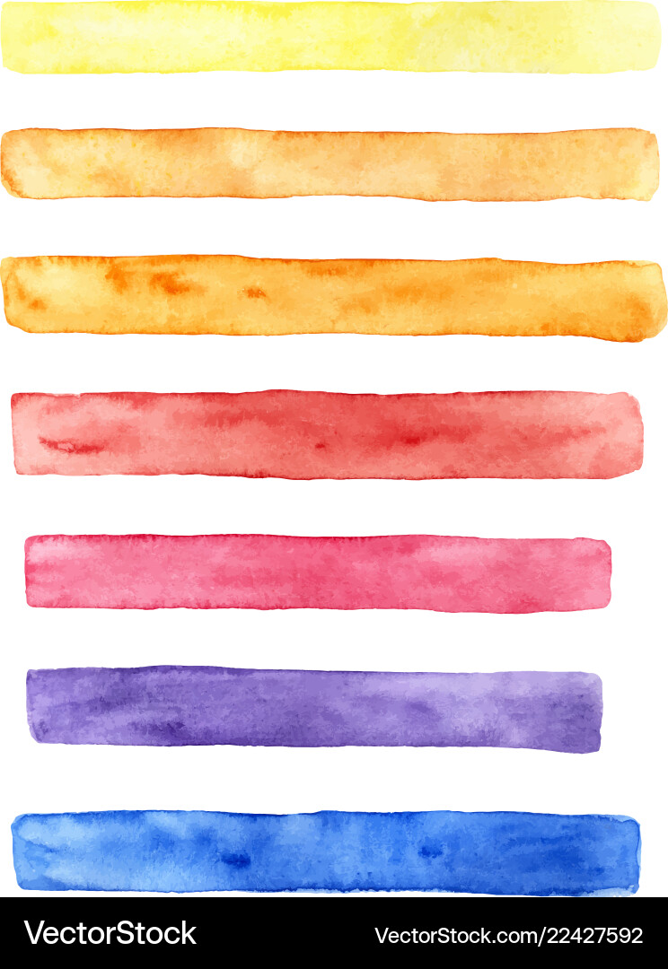 Hand drawn watercolor set brush strokes Royalty Free Vector