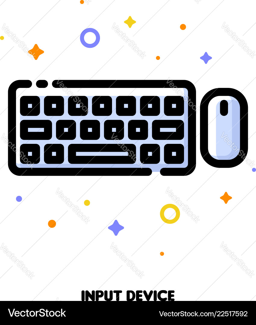 Icon of computer keyboard top view and mouse Vector Image
