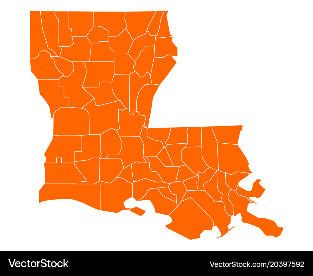 Map of louisiana Royalty Free Vector Image - VectorStock