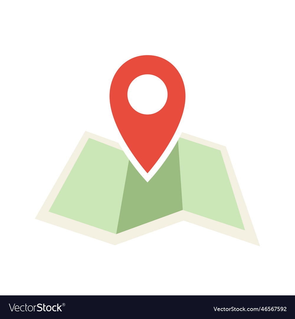 Map pointer flat icon location destination pin Vector Image
