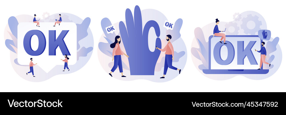Ok sign hand gesture okay communication gestures Vector Image